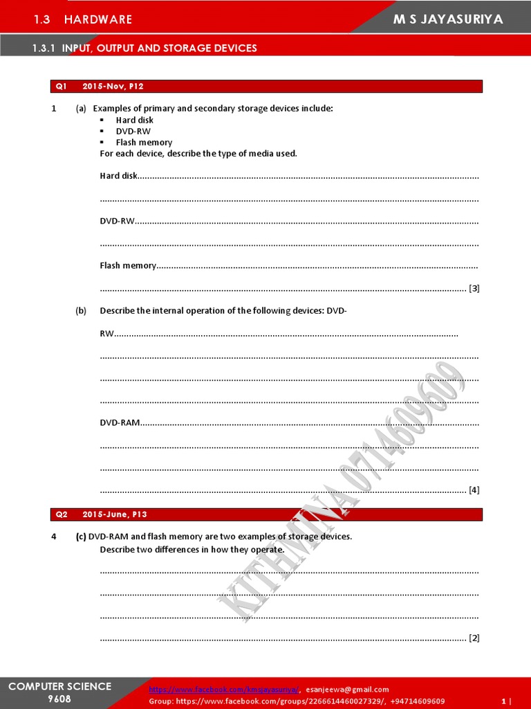 1.3.1 Input, Output and Storage Devices 2 | PDF | Computer Data Storage ... 1.3.1 Input, Output and Storage Devices 2 | PDF | Computer Data Storage ...