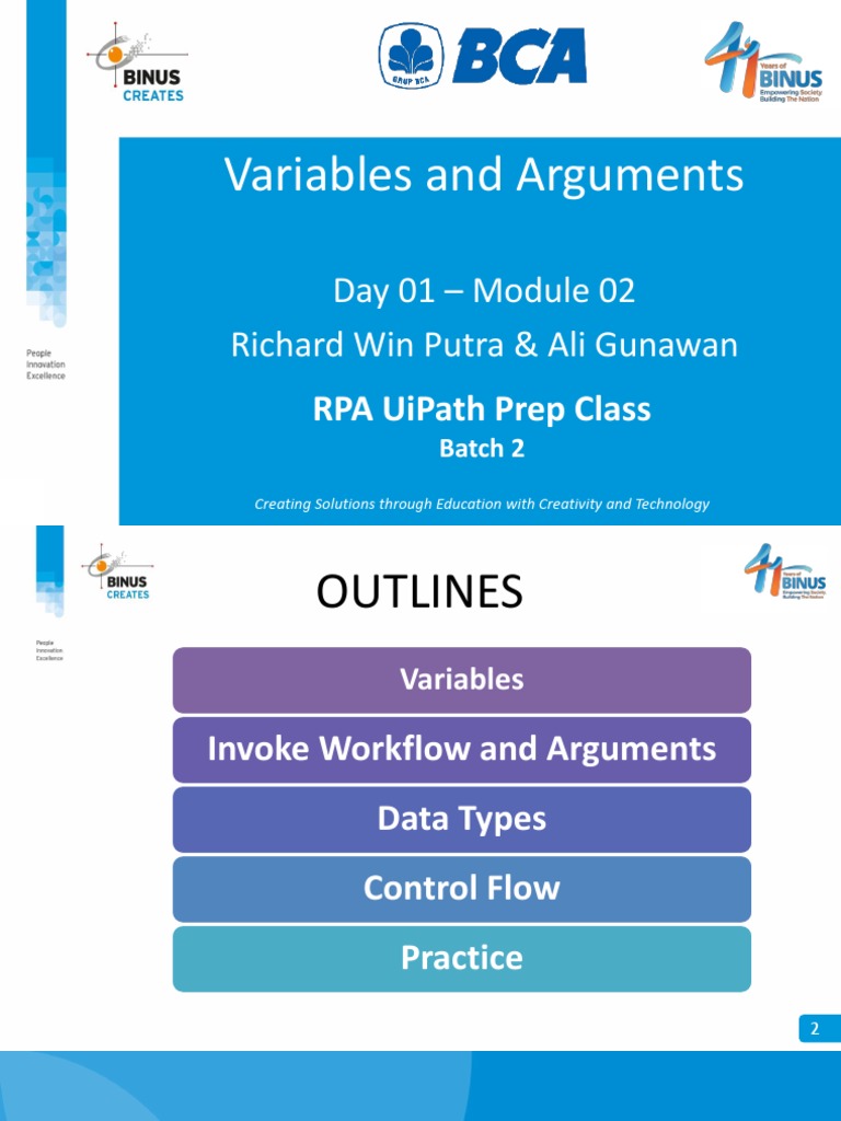 Module 02 - UiPath Studio - Variables and Arguments | PDF | Variable ...