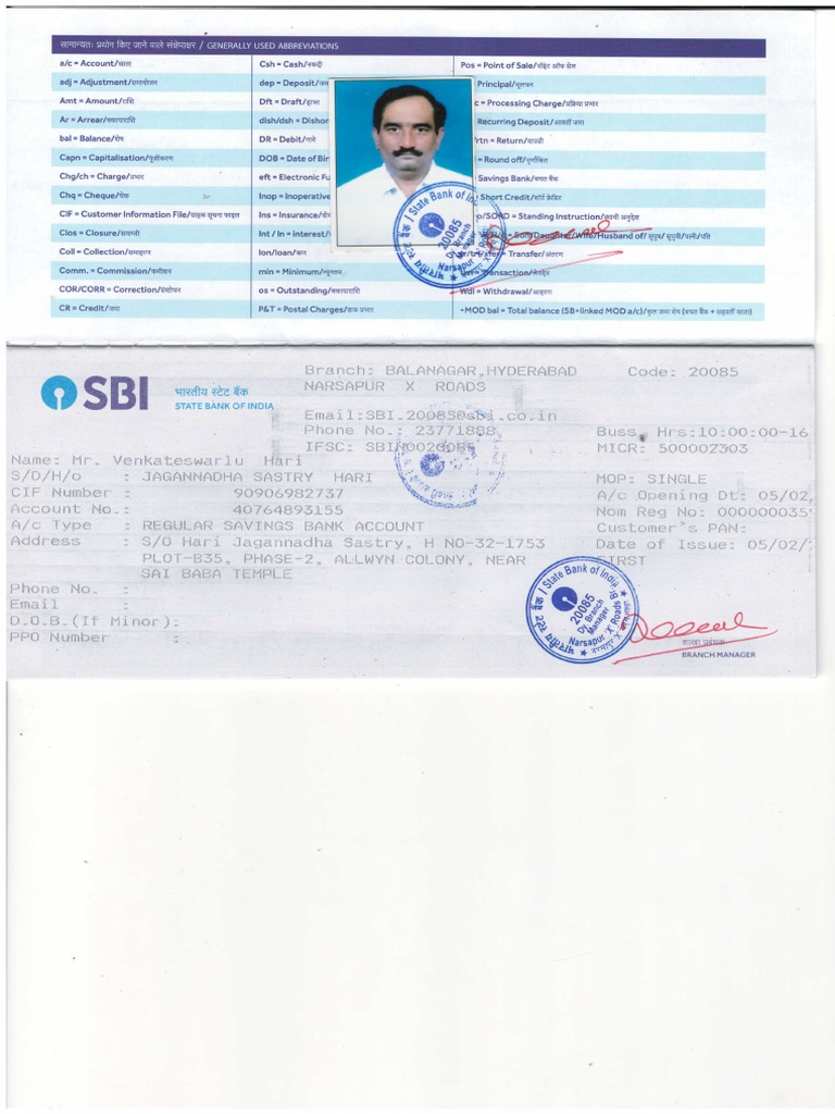 Sbi Pass Book | PDF | Retailing | Systems Engineering