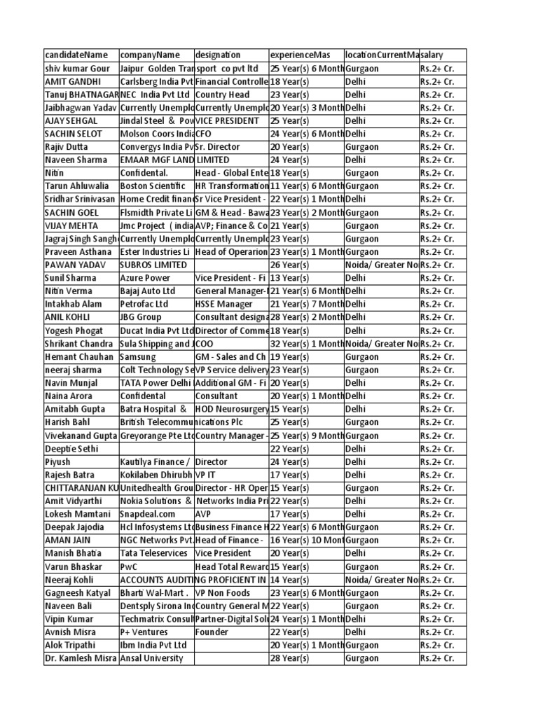 Delhi Ncr 2 Cr Sample Pdf Business Companies