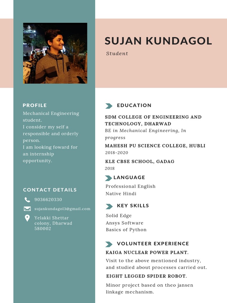 Aspiring Mechanical Engineer's Profile | PDF