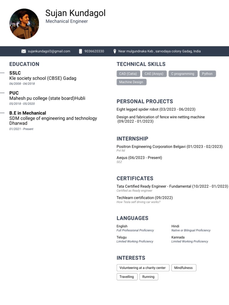 Sujan's Resume | PDF | Engineering | Physical Sciences
