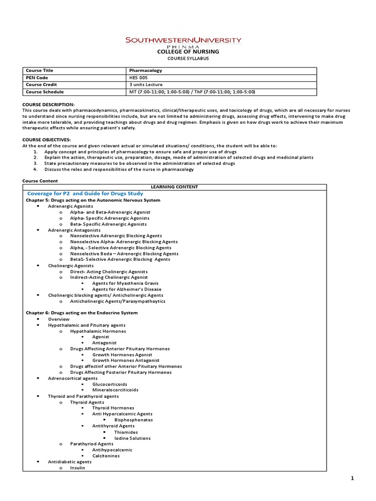 HES 005 P2 Coverage and Drug Study Guide | PDF | Angiotensin | Clinical ...