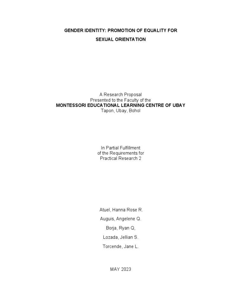 Atuel Thesis Final!! Practical | PDF | Gender | Gender Studies