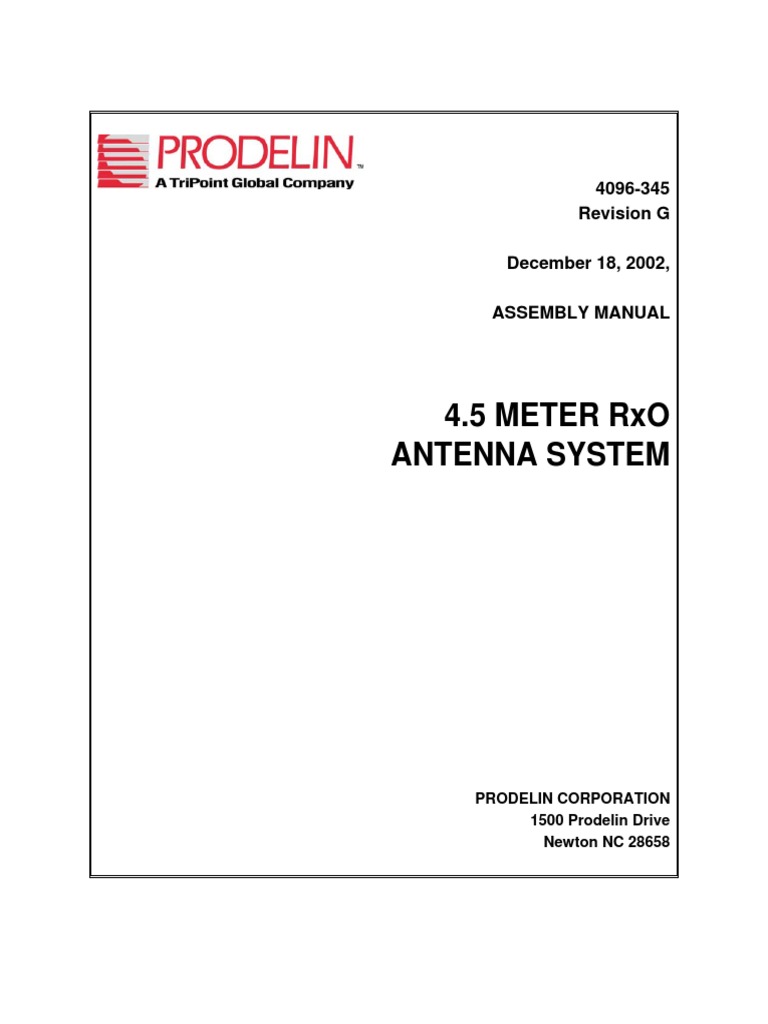 Prodelin 450CM Assembly Manual | PDF | Building Engineering ...