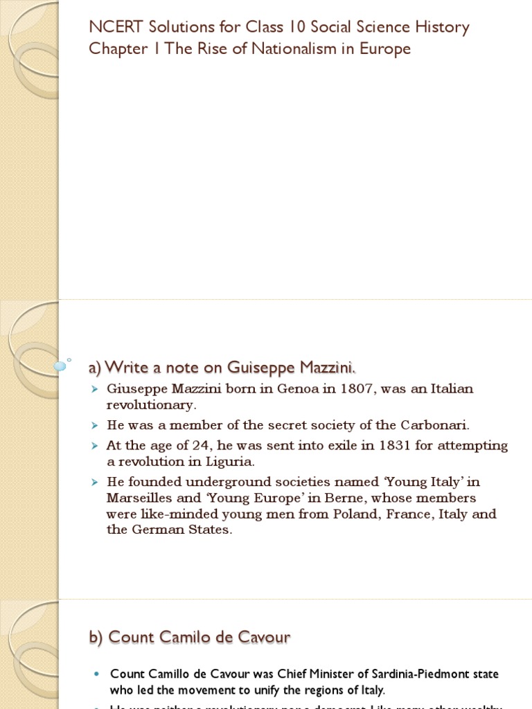 NCERT Class 10 History: Nationalism in Europe | PDF | Balkans | Nationalism