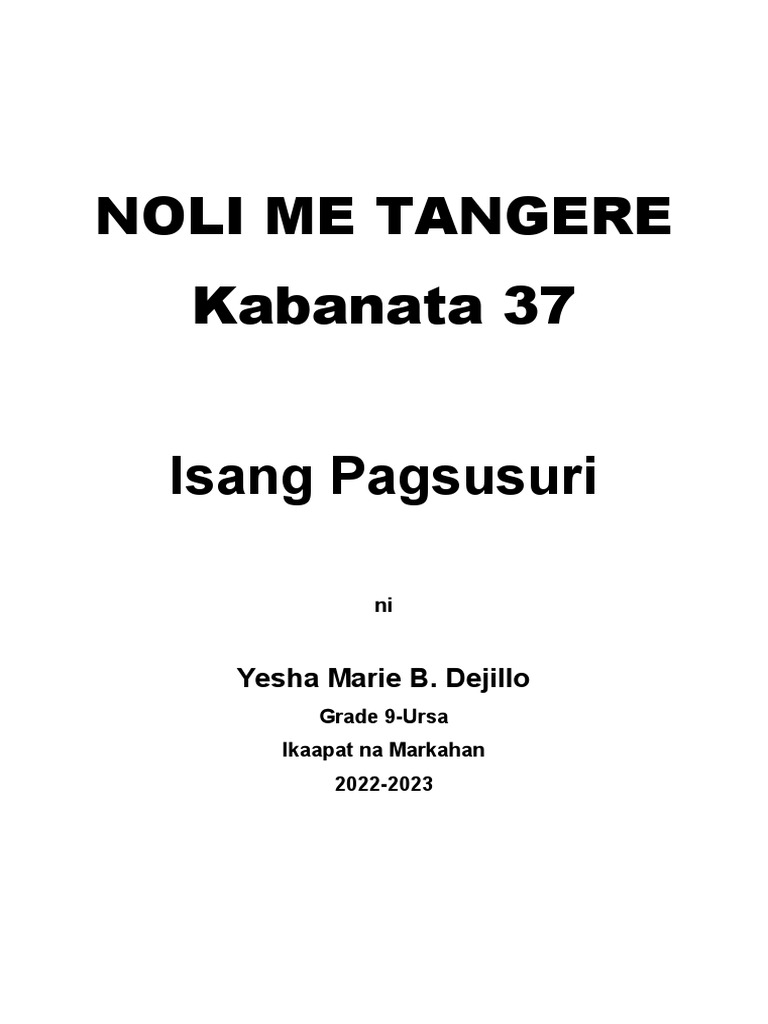 Kabanata 37 - NOLI ME TANGERE | PDF