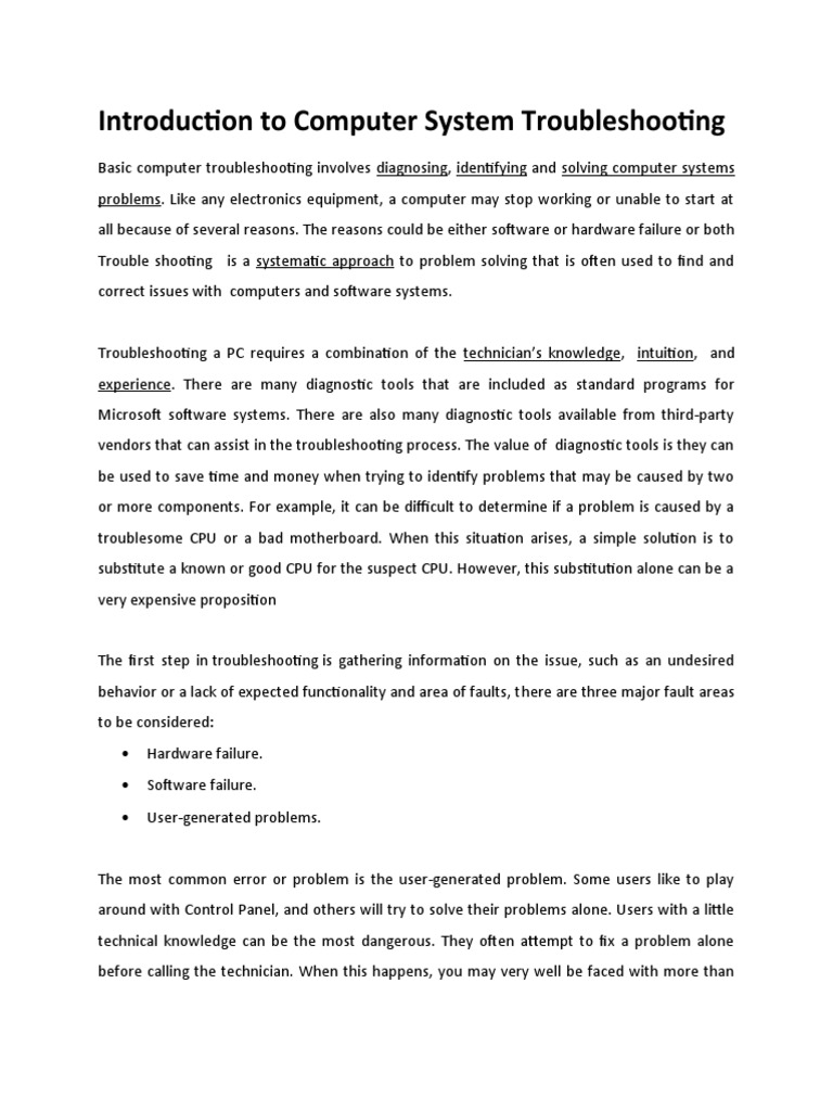 Com 216 Introduction To Computer Trouble Shooting 1 | PDF | Compact ...