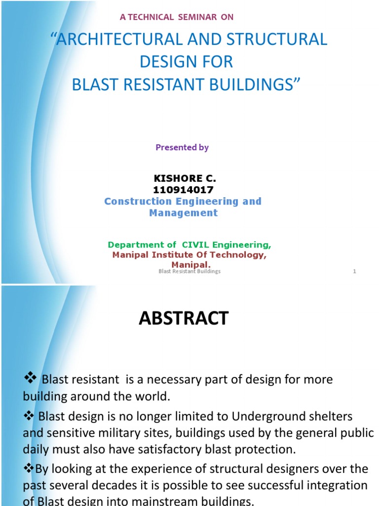Blast Resistant Buildingppt - Compress | PDF | Explosion | Bomb