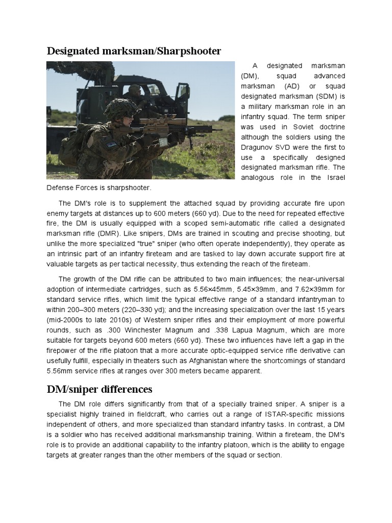 Designated Marksman vs. Sniper Roles | PDF | Sniper | Minute And Second ...