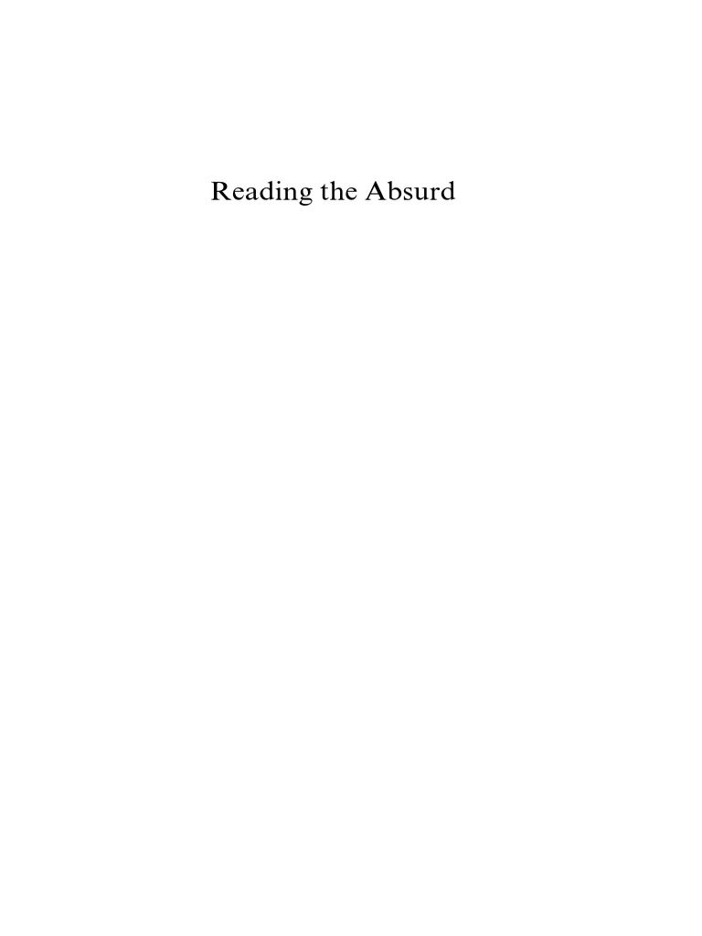 Joanna Gavins - Reading The Absurd-Edinburgh University Press (2013) | PDF | Existentialism ...