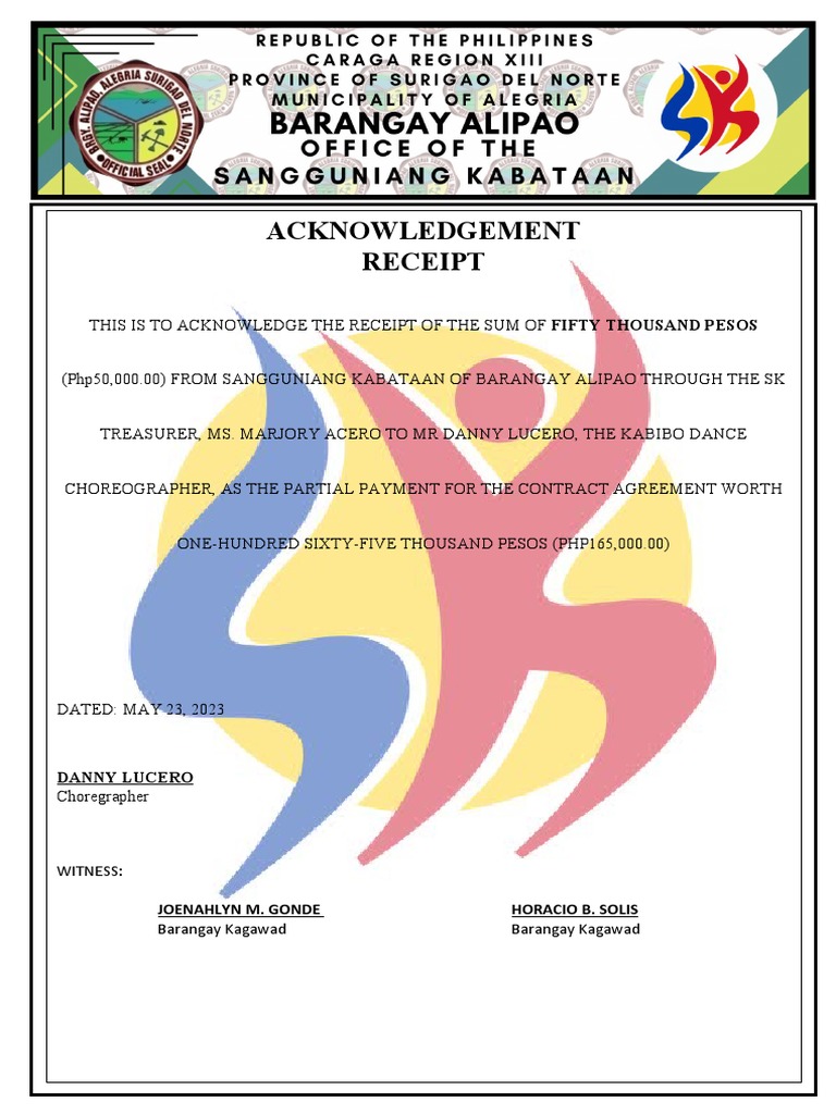 Acknowledgement Receipt | PDF | Social Science | History