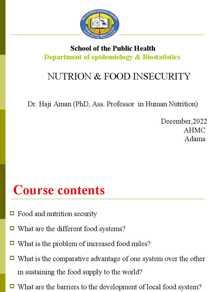 Food and Nutrition Security Overview | PDF | Food Security | Famine