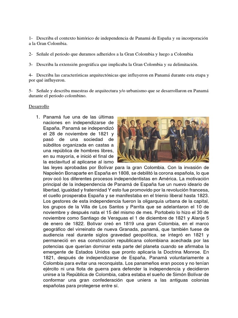 Independencia de Panamá: Contexto y Fecha | PDF | Panamá | Colombia