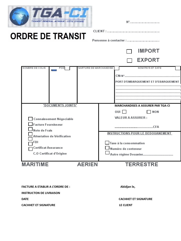 Ordre de Transit | PDF