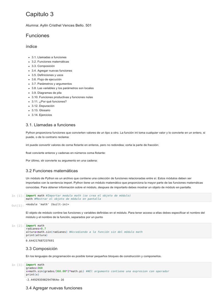 Capitulo 3 Python | PDF | Función (Matemáticas) | Python (lenguaje de programación)