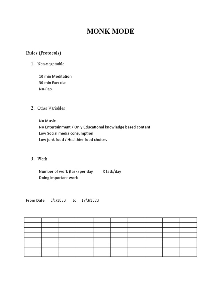 Monk Mode | PDF