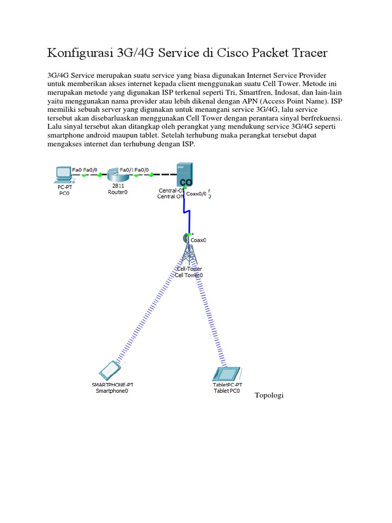 Konfigurasi 3G - 4G Packet Tracer | PDF