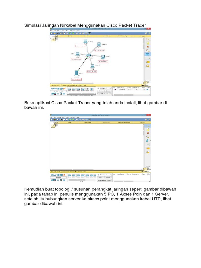 Simulasi Jaringan Nirkabel Menggunakan Cisco Packet Tracer | PDF