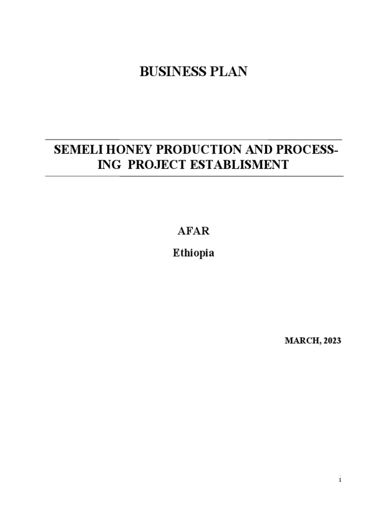 Semeli Business Plan | PDF | Internal Rate Of Return | Beekeeping