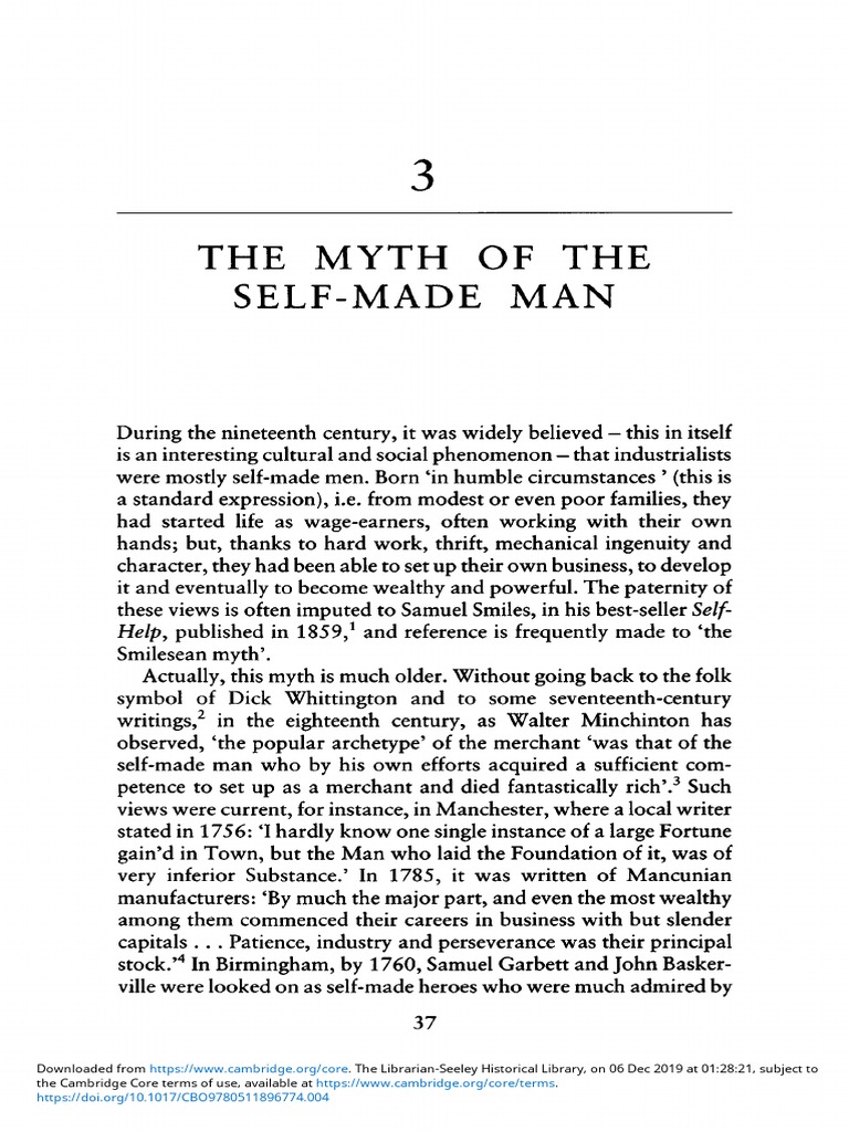 The Myth of the Self-Made Man | PDF | North And South (Gaskell Novel)
