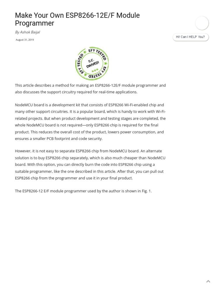 Make Your Own Esp8266 12e F Module Programmer Pdf Printed Circuit Board Booting