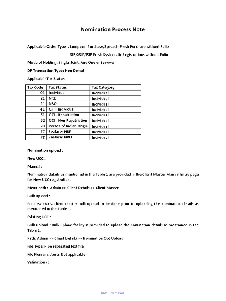 Nomination Process Note | PDF | Computing