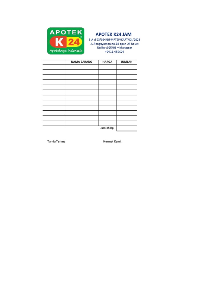 Apotek K24 Jam | PDF