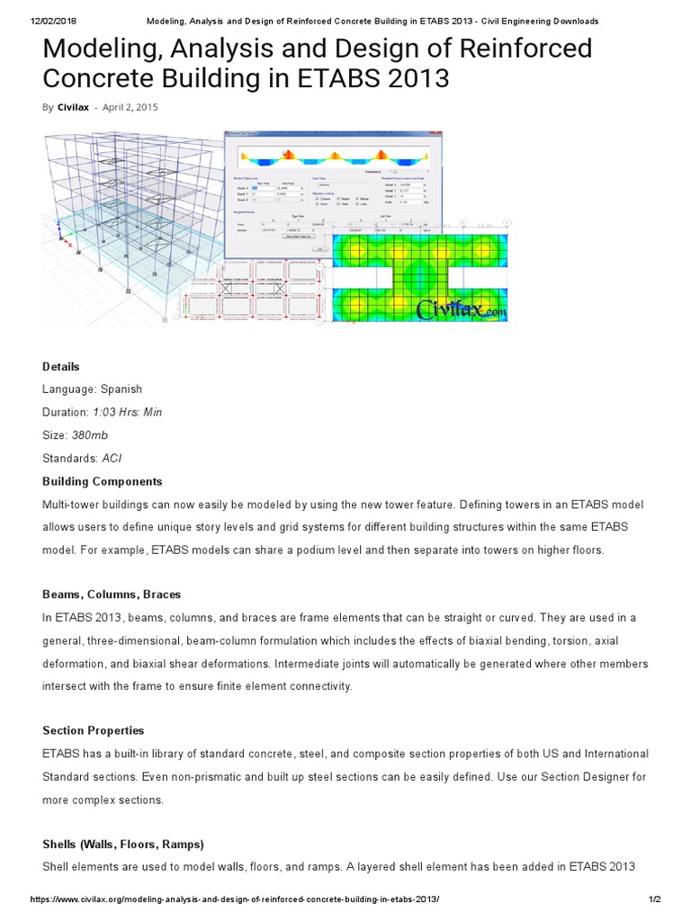 Modeling, Analysis and Design of Reinforced Concrete Building in ETABS ...