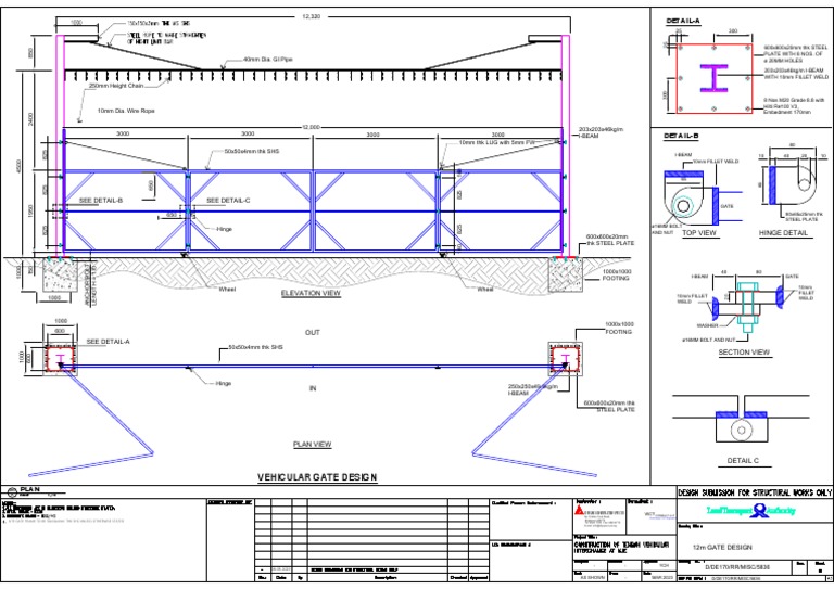 12m Gate Design 18.04.2023-Model | PDF | Joining | Building Engineering