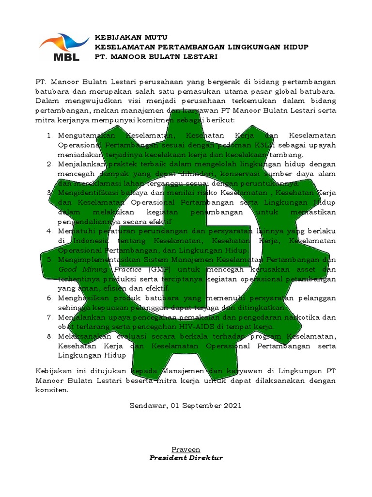 Kebijakan Pt Mbl Bahasa Pdf