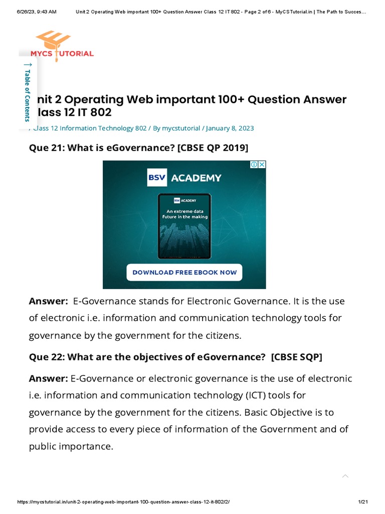 Unit 2 Operating Web Important 100+ Question Answer Class 12 IT 802 ... Unit 2 Operating Web Important 100+ Question Answer Class 12 IT 802 ...