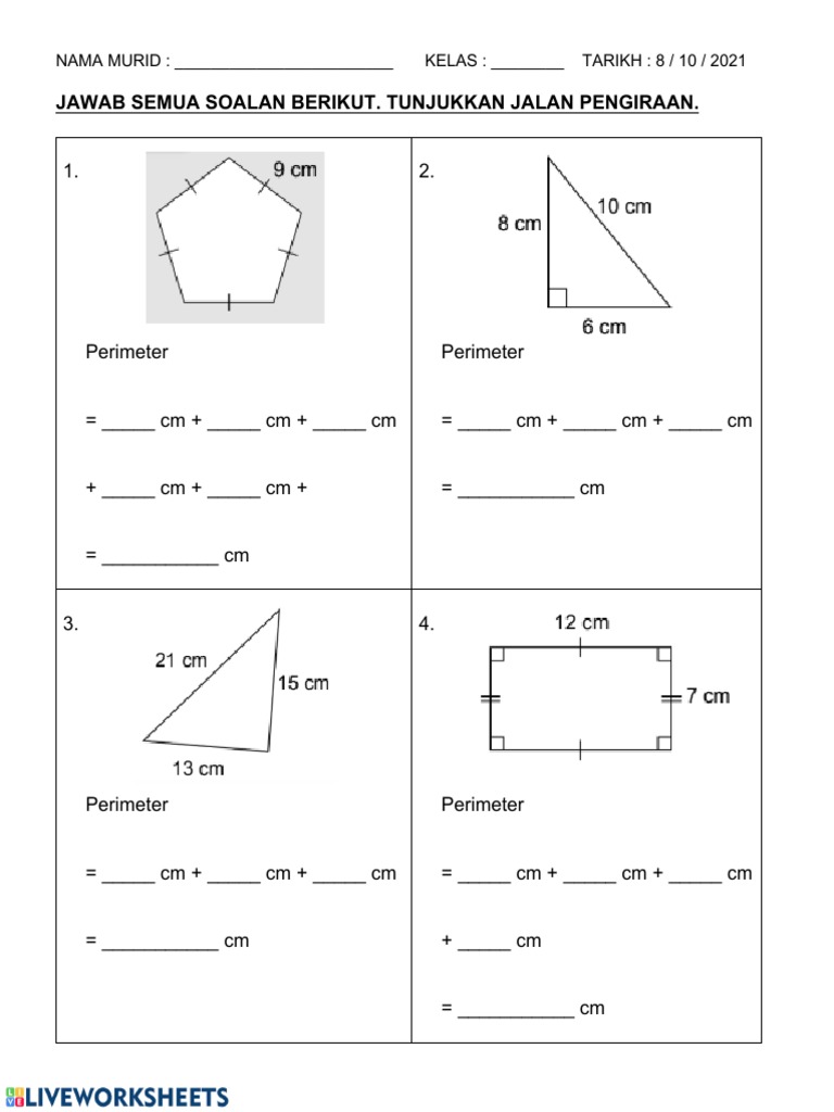 Lembaran Kerja Perimeter | PDF