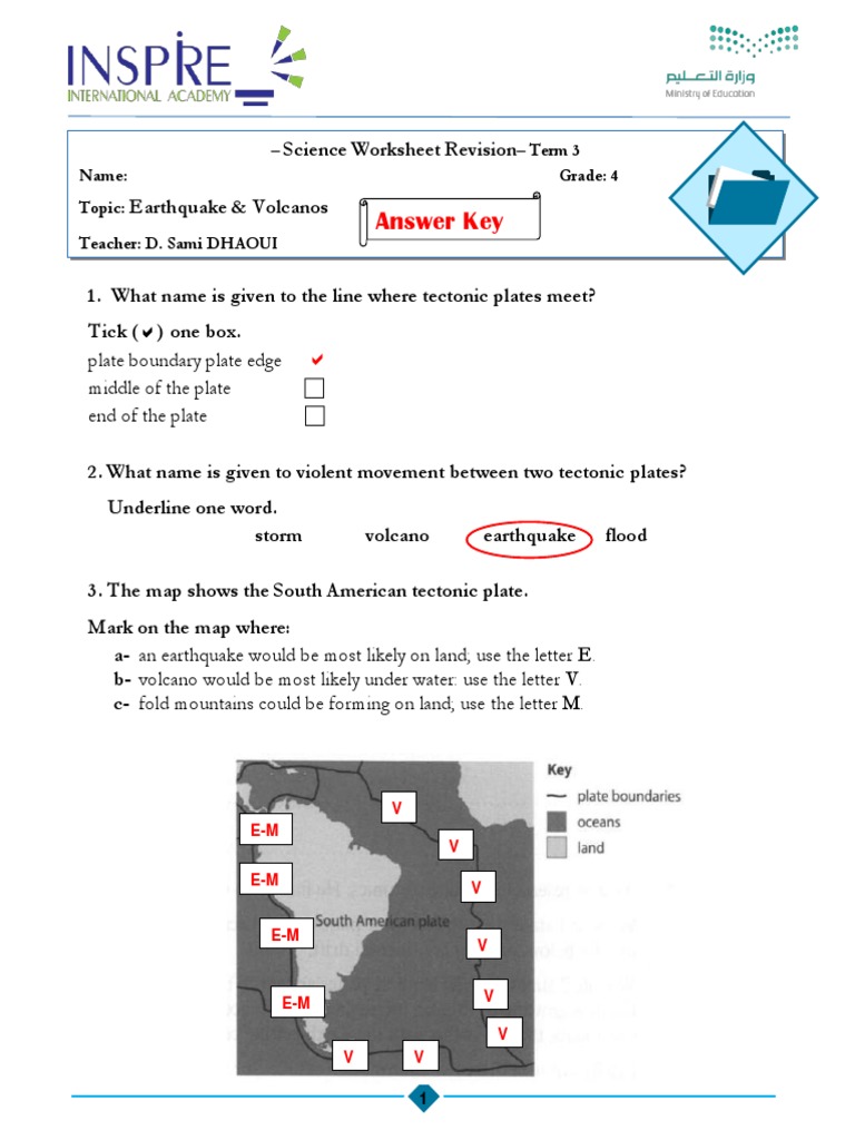 Answer Key-Science Worksheet Revision Test Term 3 - Grade 4 | PDF ...
