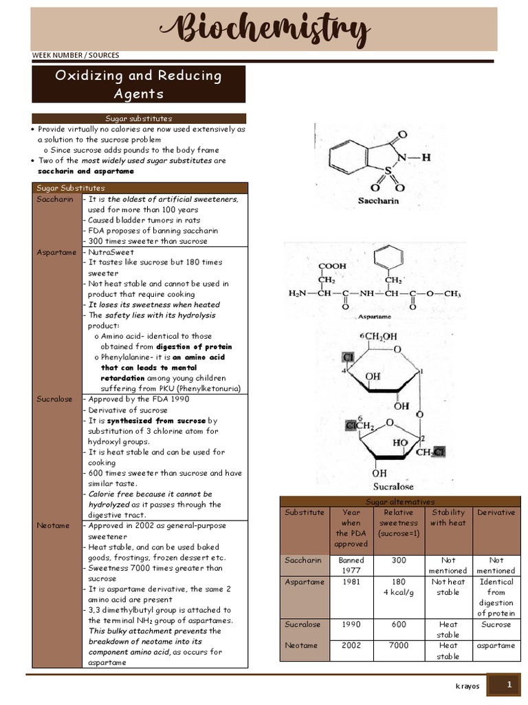 2 - (Biochem) Oxidizing and Reducing | PDF | Sugar Substitute | Redox