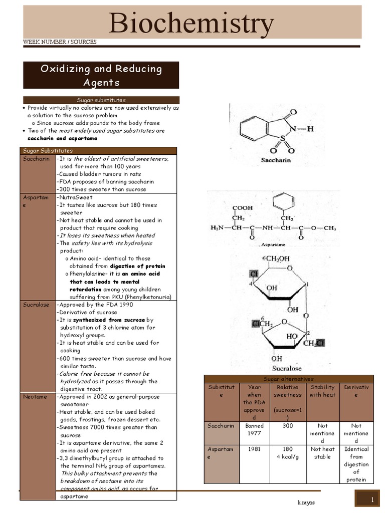 2 - (Biochem) Oxidizing and Reducing | PDF | Sugar Substitute | Redox