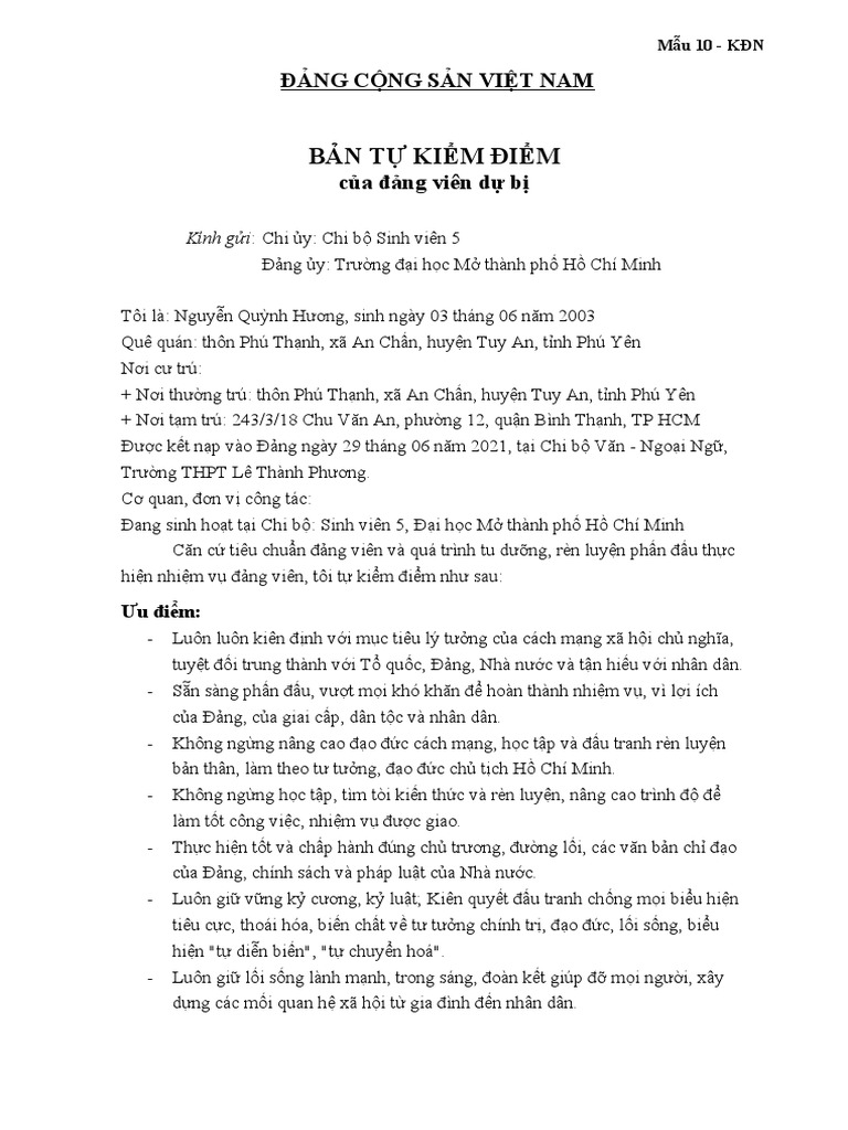 Ban Tu Kiem Diem | PDF