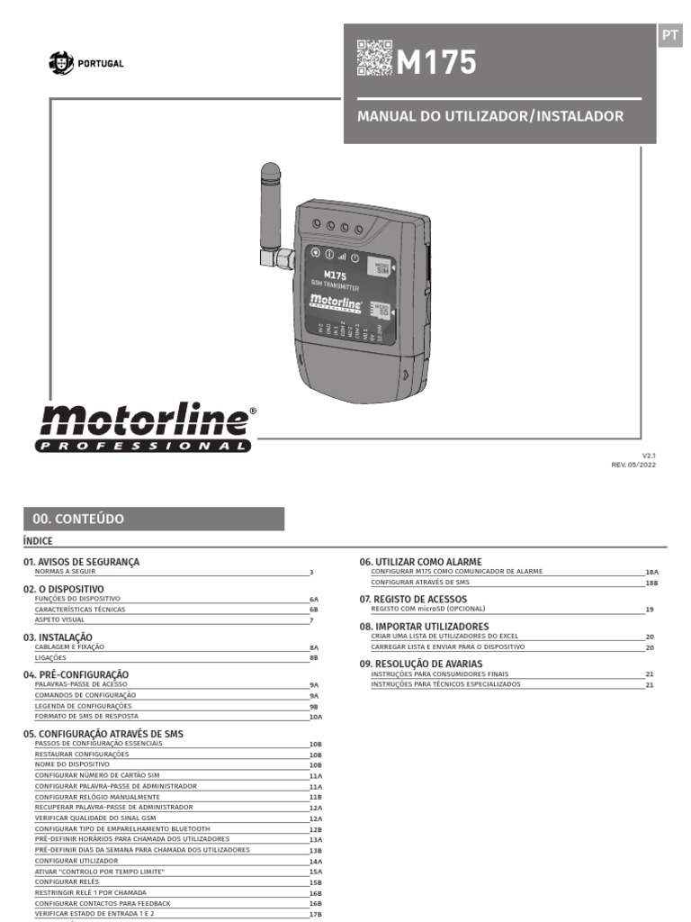 Manual de Programação M175 Motorline | PDF | Desperdício | União Europeia