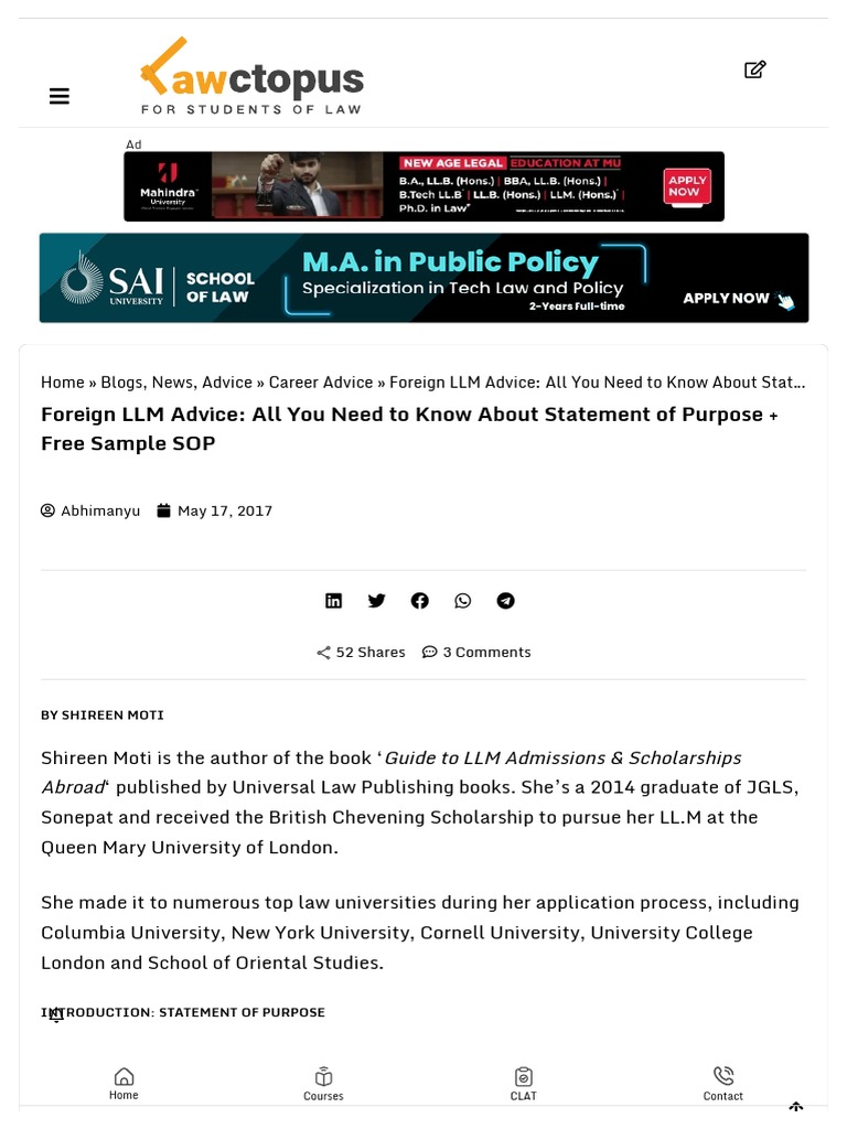 LLM Advice - All You Need To Know About Statement of Purpose (SOP ...