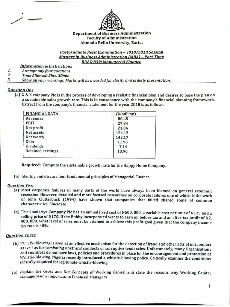 Managerial Finance Class | PDF