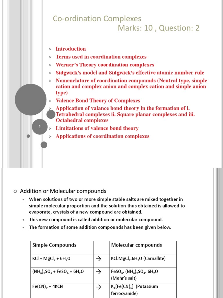 Coordination Complex | PDF | Coordination Complex | Ligand