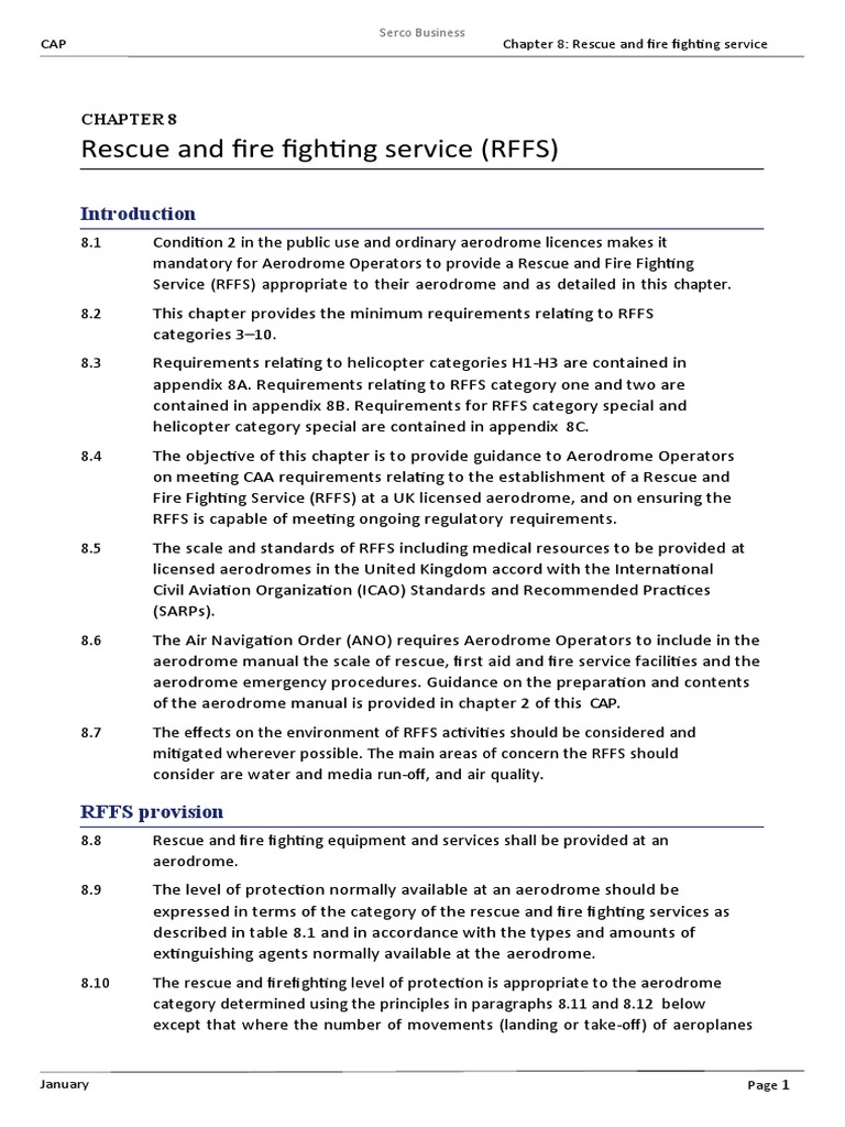 Aerodrome Rescue & Fire Service Guide | PDF | Firefighting | Firefighter
