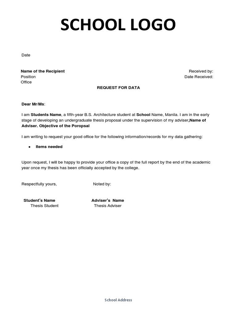 Thesis Request Letter | PDF