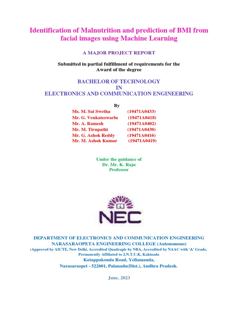 Identification of Malnutrition and Prediction of BMI From Facial Images Using Machine Learning ...