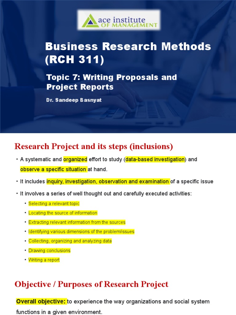 BRM Topic 7 - Writing Proposals and Project Reports | PDF | Citation | Feasibility Study