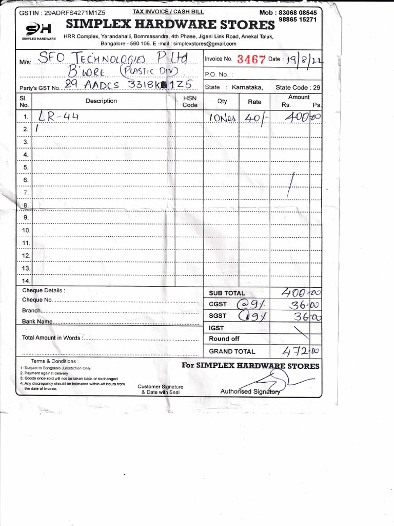 GST Bill | PDF | Invoice | Payments
