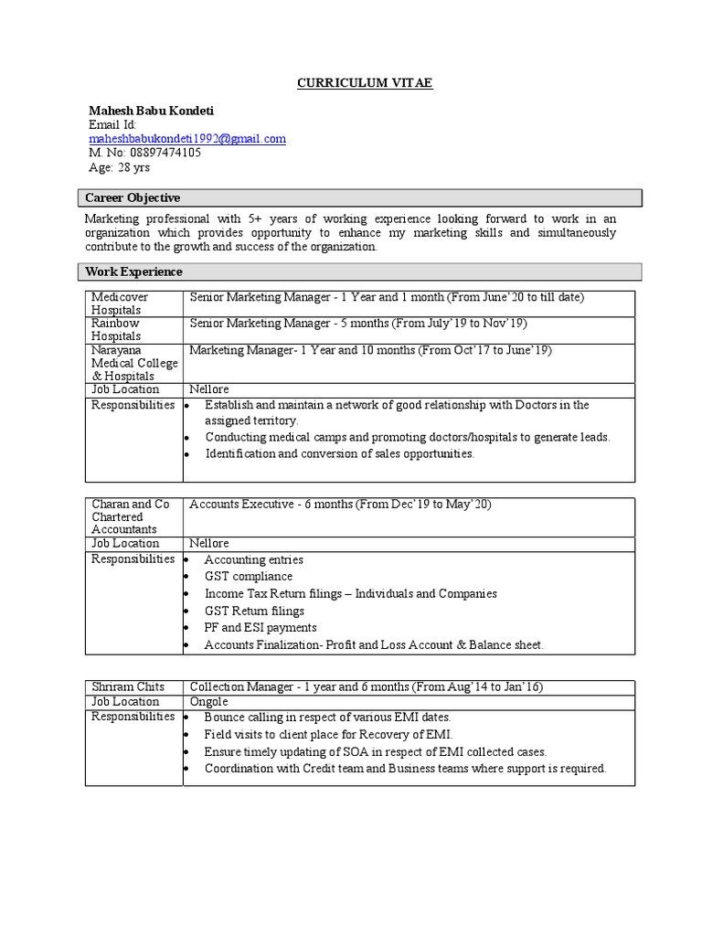 CV - Mahesh Babu Kondeti | PDF