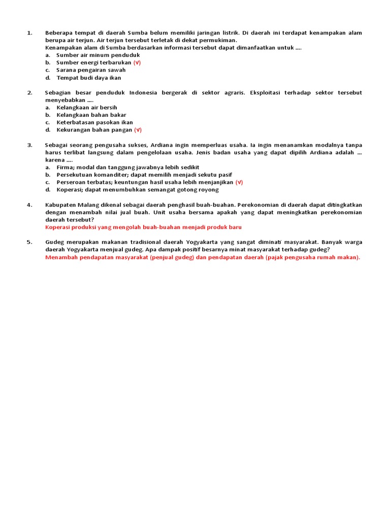Contoh Soal IPS | PDF