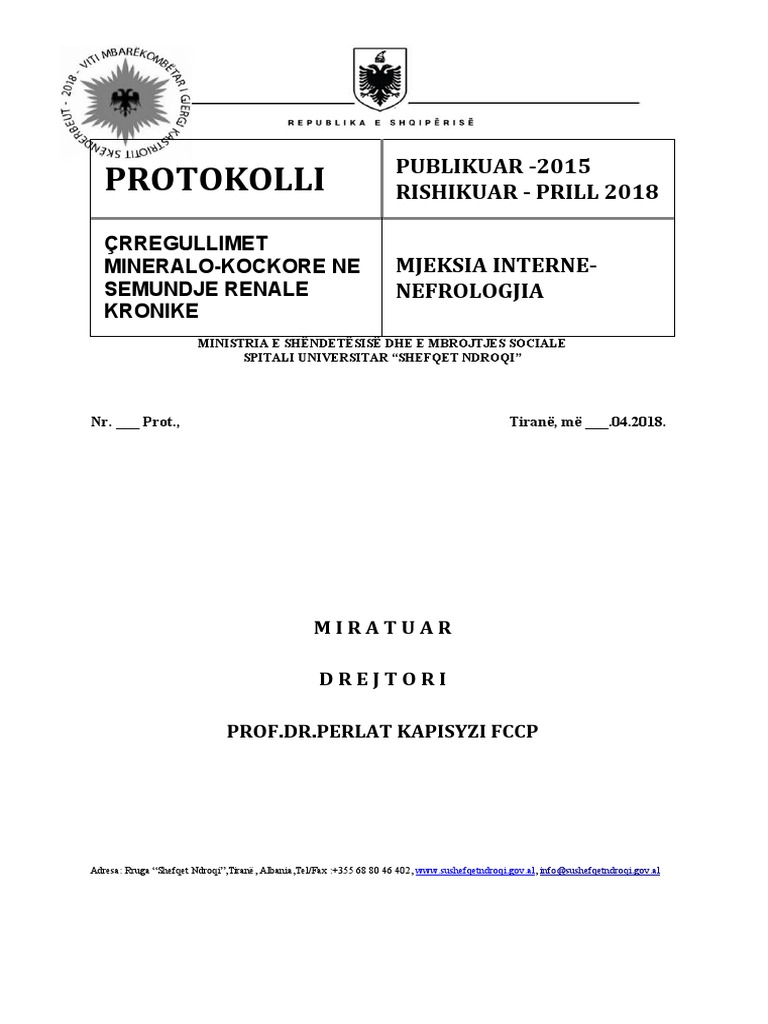 Protokoll Mjekimi I Crregullimeve Mineralo Kockore Ne Insuficiencen ...