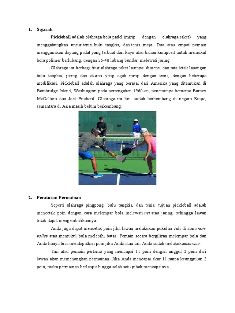 Sejarah Pickleball | PDF